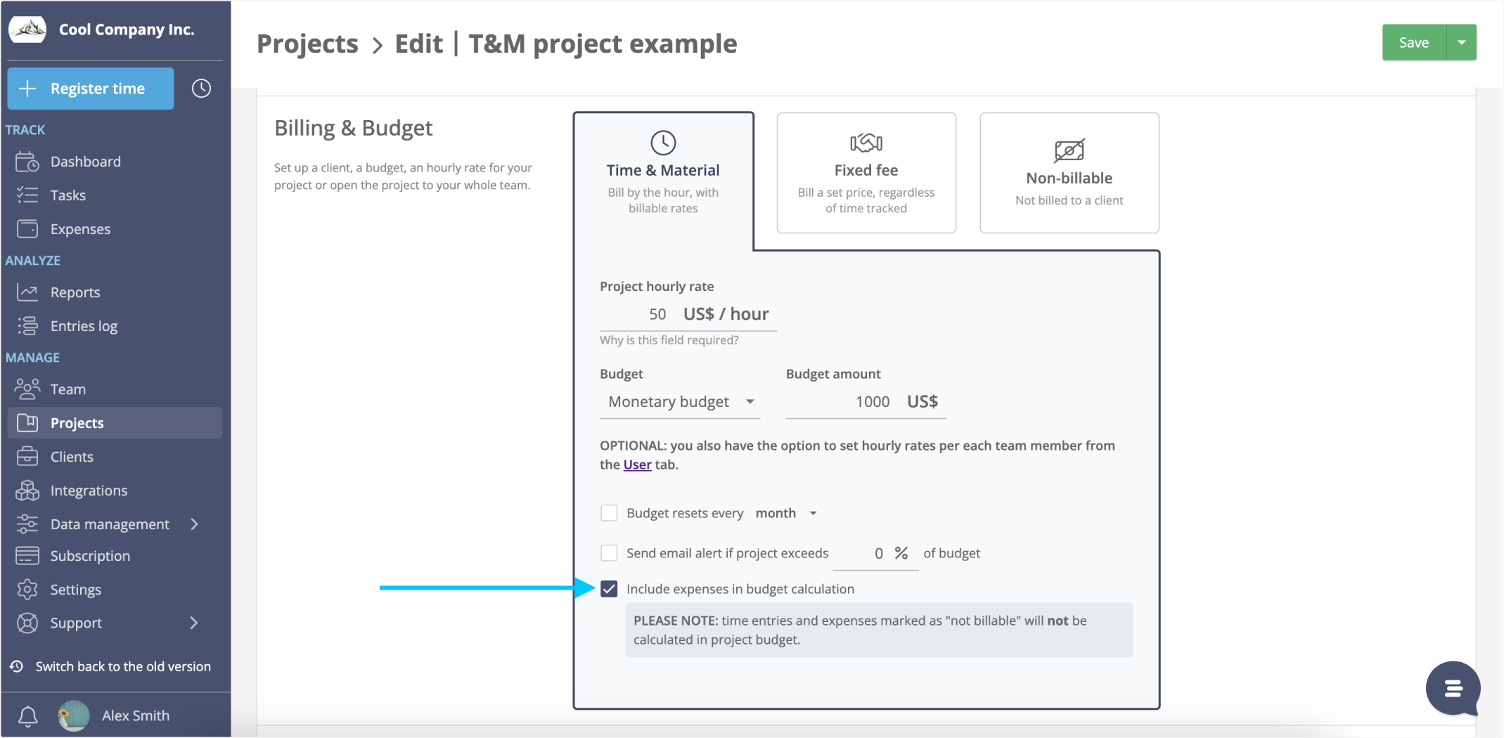 How to bill a Time&Material project (bill by the hour)